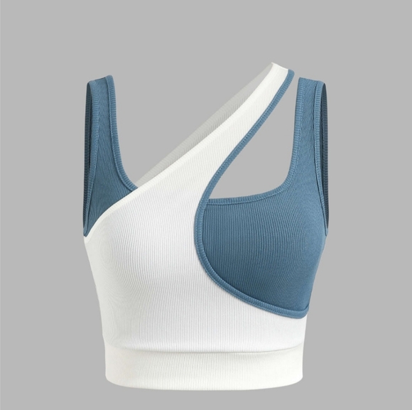 Cider | Tops | Cidertwo Tone Asymmetrical Neck Crop Tank Top Size L ...